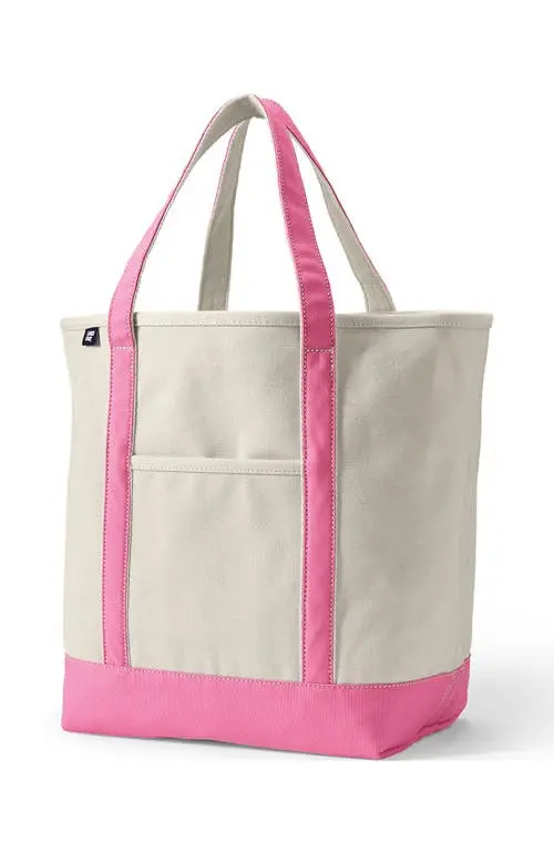 LANDS' END Canvas Tote Bag - Natural/fresh Pink