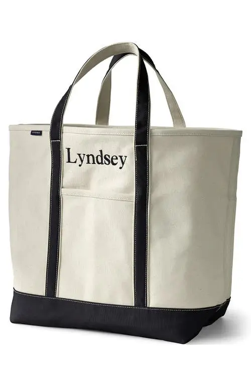 LANDS' END Canvas Tote Bag - Natural/fresh Pink