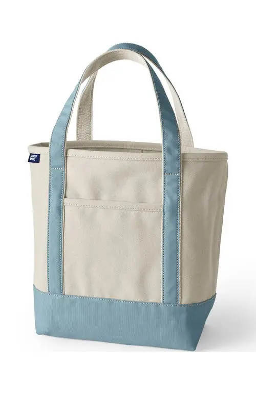LANDS' END Canvas Tote Bag - Natural/pale Teal
