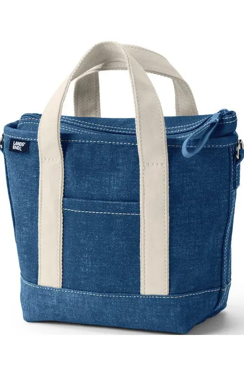 LANDS' END Canvas Zip Tote - Denim Blue