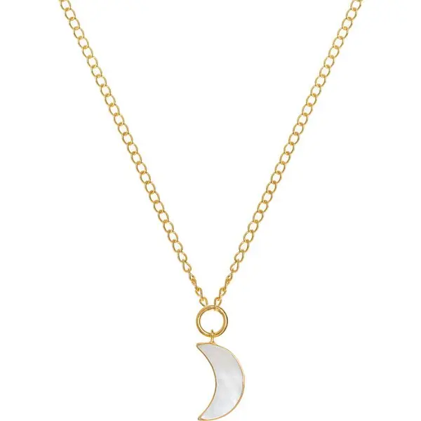 FREYA ROSE Mother Of Pearl Moon Pendant Necklace - Gold
