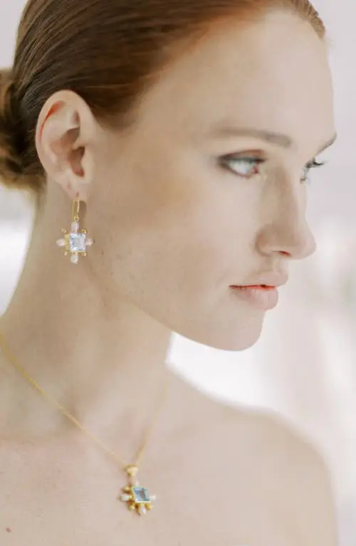 FREYA ROSE Topaz Cross Earrings - Blue