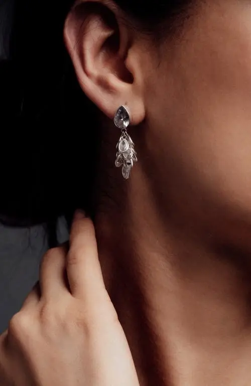 FREYA ROSE Petite Crystal Drop Earrings - Silver