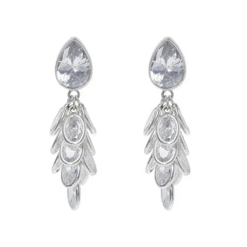 FREYA ROSE Petite Crystal Drop Earrings - Silver