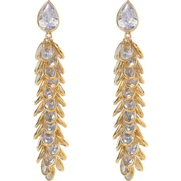 FREYA ROSE Crystal Drop Earrings - Gold