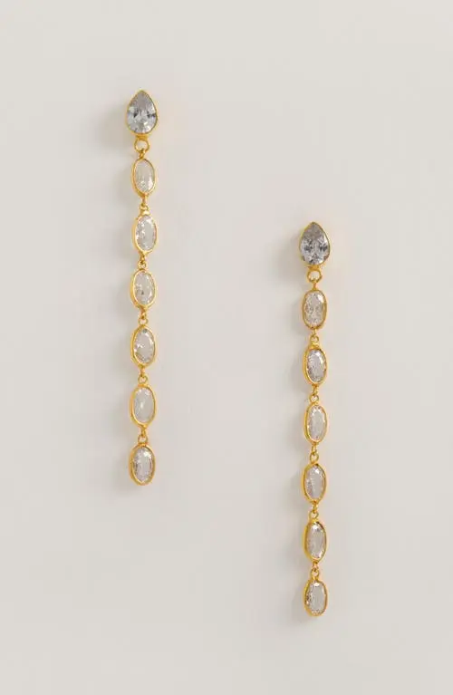 FREYA ROSE Oval Crystal Framed Drop Earrings