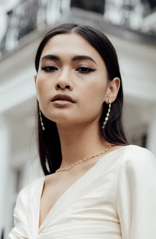 FREYA ROSE Oval Crystal Framed Drop Earrings