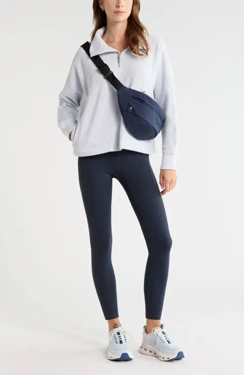 Zella Half-zip Waffle Stitch Pullover - Blue Ancient