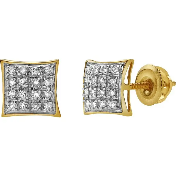 LUVMYJEWELRY Calyssia Cluster Diamond Earrings - 10k Yellow Gold