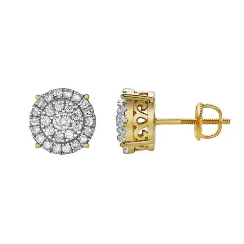 LUVMYJEWELRY Luminelle Cluster Diamond Earrings - 10k Yellow Gold