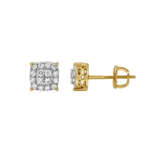 LUVMYJEWELRY Virelle Cluster Diamond Earrings - 10k Yellow Gold