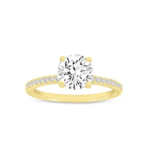 LUVMYJEWELRY 3.1 Ctw Lab Grown Diamond Engagement Ring - 14k Yellow Gold
