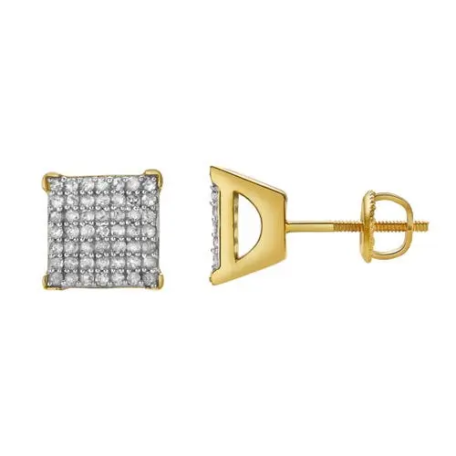 LUVMYJEWELRY Sorentis Cluster Diamond Earrings - 10k Yellow Gold