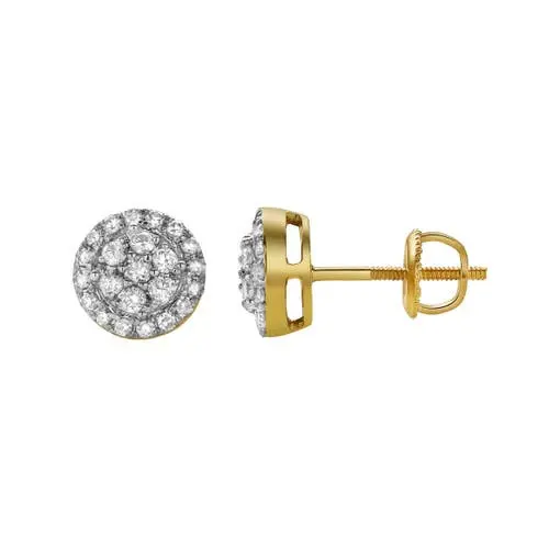 LUVMYJEWELRY Solave Diamond Earrings - 10k Yellow Gold