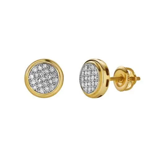 LUVMYJEWELRY Isolde Cluster Diamond Earrings - 10k Yellow Gold