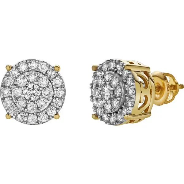 LUVMYJEWELRY Eirlys Cluster Diamond Earrings - 10k Yellow Gold