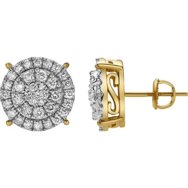 LUVMYJEWELRY Zephyra 1 Ct. Diamond Earrings - 10k Yellow Gold