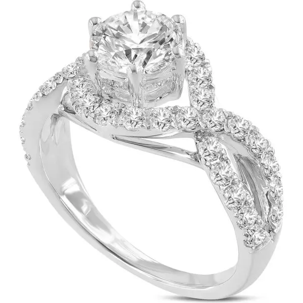 LUVMYJEWELRY Ondine 2.0 Ctw Lab Grown Diamond Engagement Ring - 14k White Gold