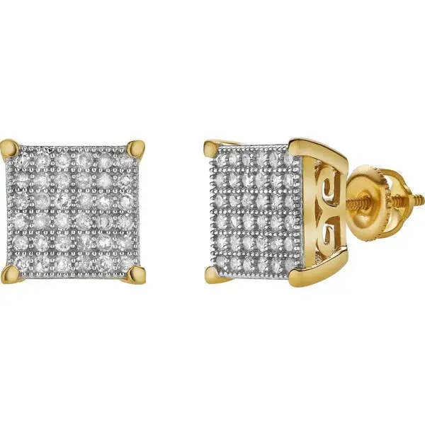 LUVMYJEWELRY Valindra Cluster Diamond Earrings - 10k Yellow Gold
