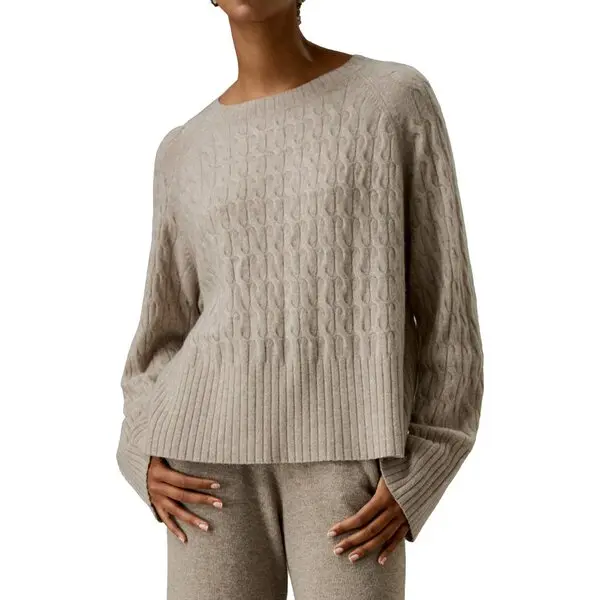 Lilysilk Baby Cashmere Cable-knit Sweater - Camel