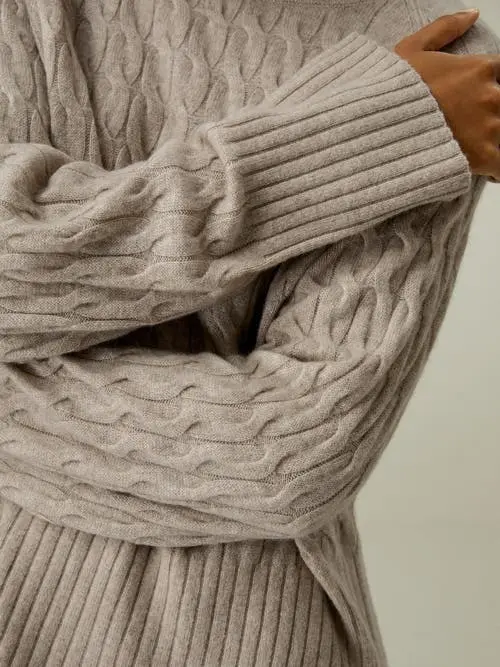Lilysilk Baby Cashmere Cable-knit Sweater - Camel