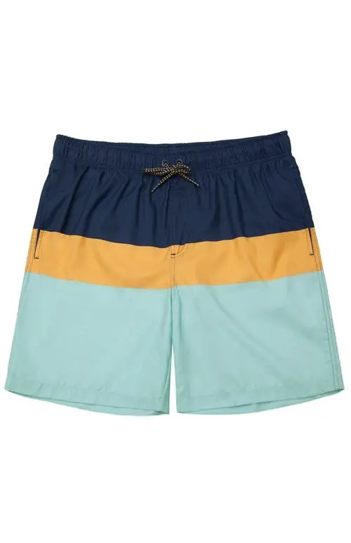 ROKKA&ROLLA All-day Comfort Mesh-lined Swim Trunks - Navy Mustard
