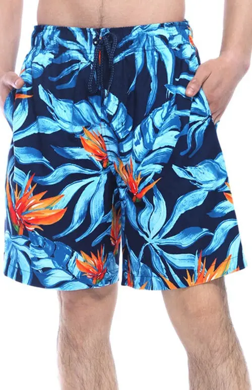 ROKKA&ROLLA All-day Comfort Mesh-lined Swim Trunks - Tropical Floral