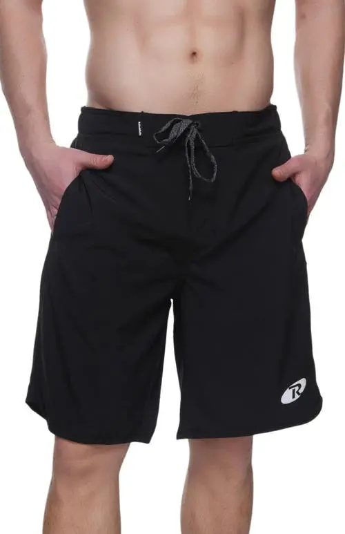 ROKKA&ROLLA Quick-dry Stretch Swim Trunks - Black