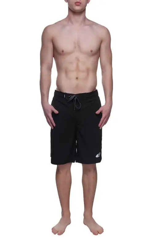 ROKKA&ROLLA Quick-dry Stretch Swim Trunks - Black