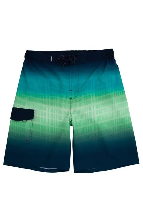 ROKKA&ROLLA Quick-dry Swim Trunks With Elastic Waist - Green Vapor
