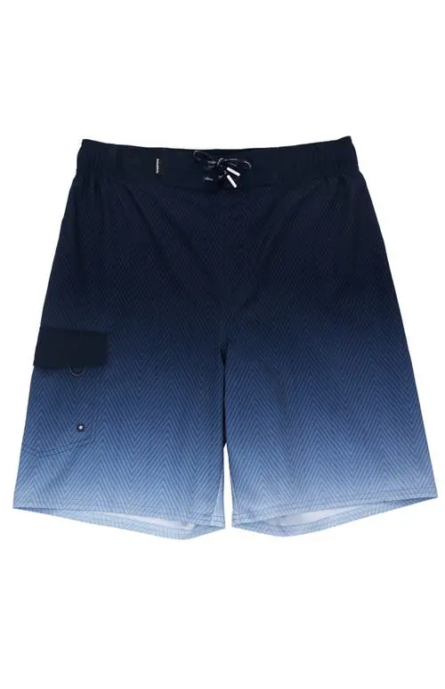 ROKKA&ROLLA Quick-dry Swim Trunks With Elastic Waist - Navy