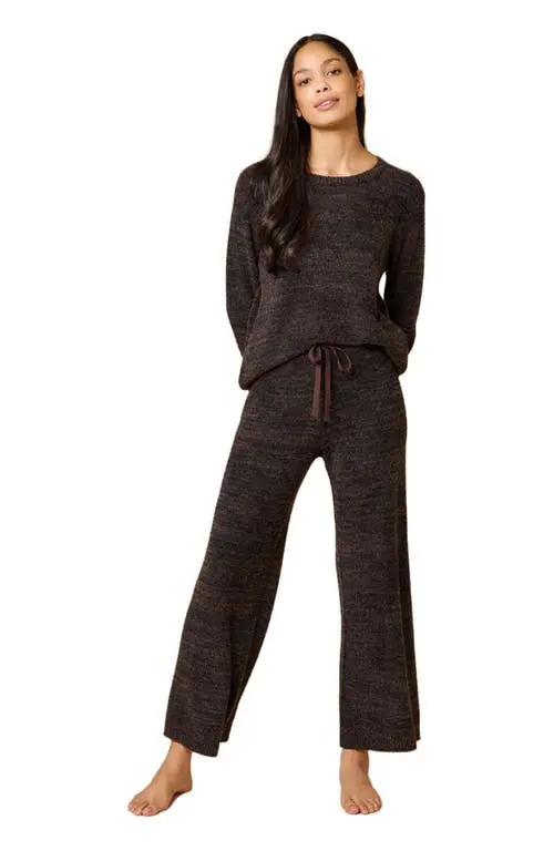 SOFTIES Marshmallow Crew Neck Lounge Set - Dark Heather Espresso