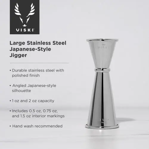 VISKI Large Japanese Style Jigger