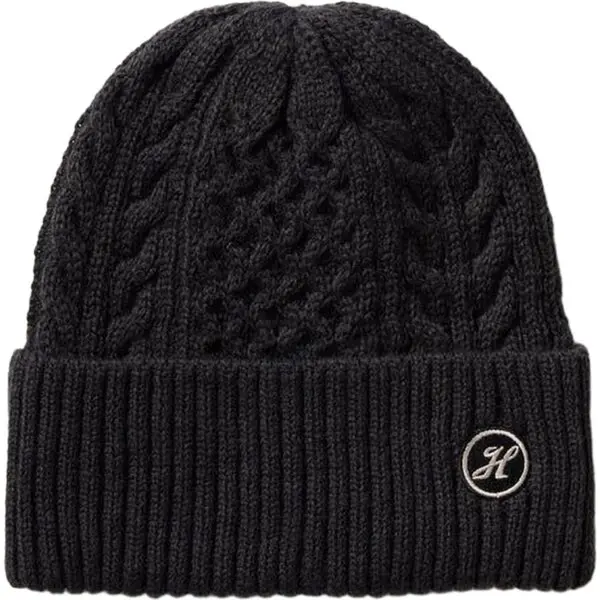 HEMLOCK HAT CO Vulcan Cable Knit Beanie - Black
