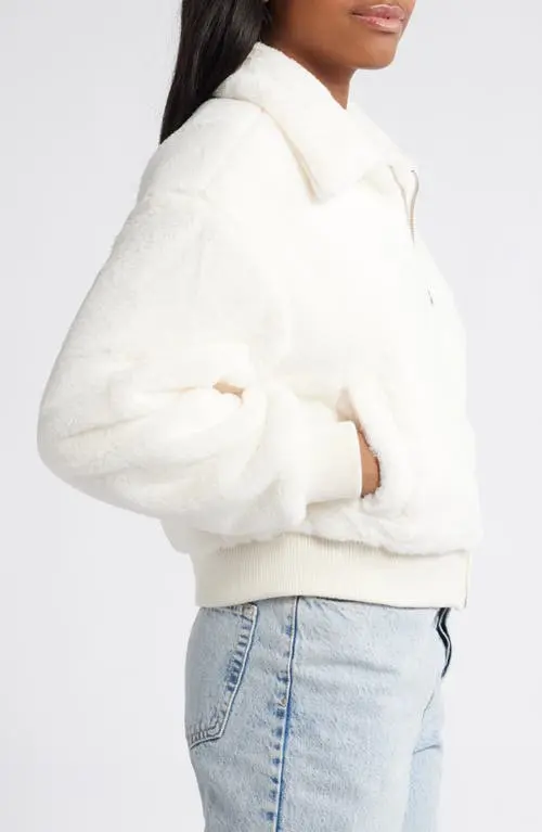 THREAD & SUPPLY Faux Fur Trucker Jacket - Ivory