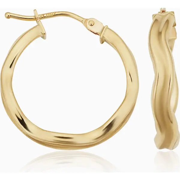 ORADINA 14k Wavemaker Hoop Earrings - Yellow Gold