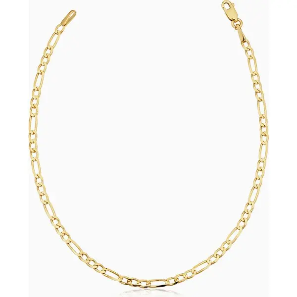 ORADINA 10k Gold Florentine Figaro Petite Anklet - Yellow Gold