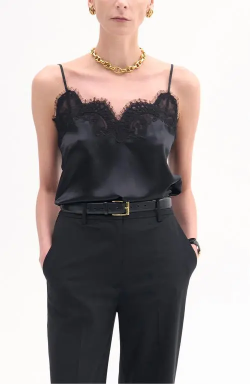 Co Lace Trimmed Silk Camisole