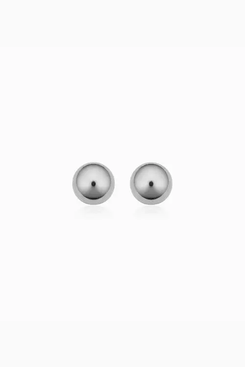 ORADINA 14k Gold Petite Ball Stud Earrings - White Gold