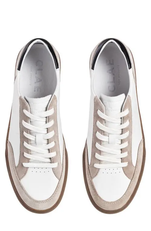 Clae Monroe Venice Leather Sneakers - White Feather Grey Dark Gum