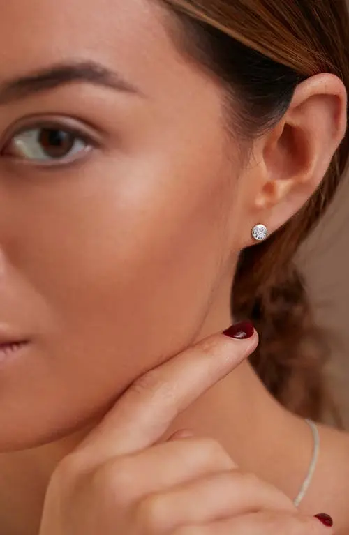 Monica Vinader Diamond Solitaire Stud Earrings - Silver