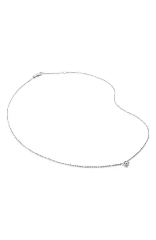 Monica Vinader Diamond Solitaire Pendant Necklace - Silver