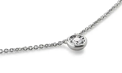 Monica Vinader Diamond Solitaire Pendant Necklace - Silver