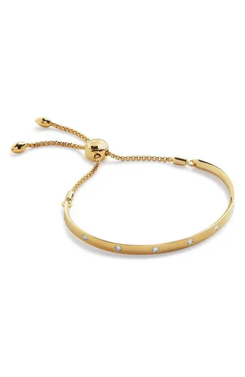 Monica Vinader Engravable Fiji Diamond Slider Bracelet - 18k Gold Vermeil