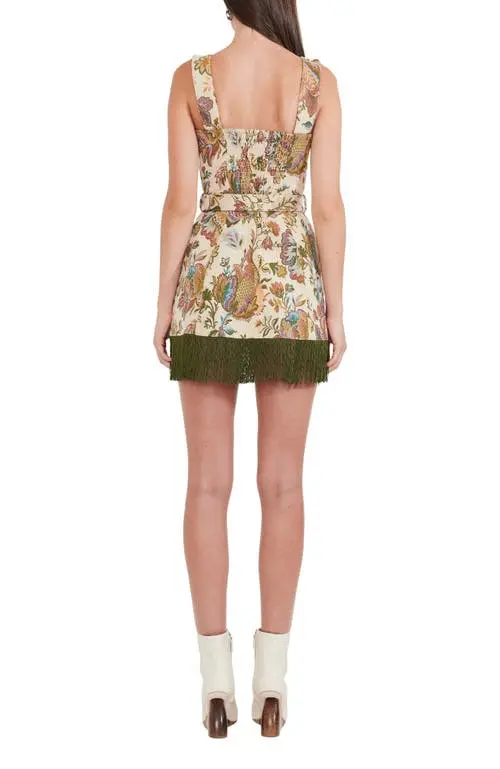 EDDY Sarah Bird Mini Dress - Rainbow Floral Jacquard