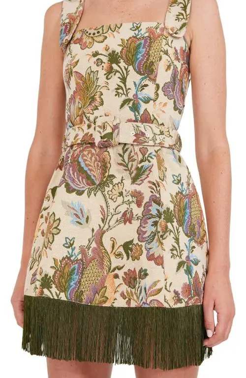 EDDY Sarah Bird Mini Dress - Rainbow Floral Jacquard