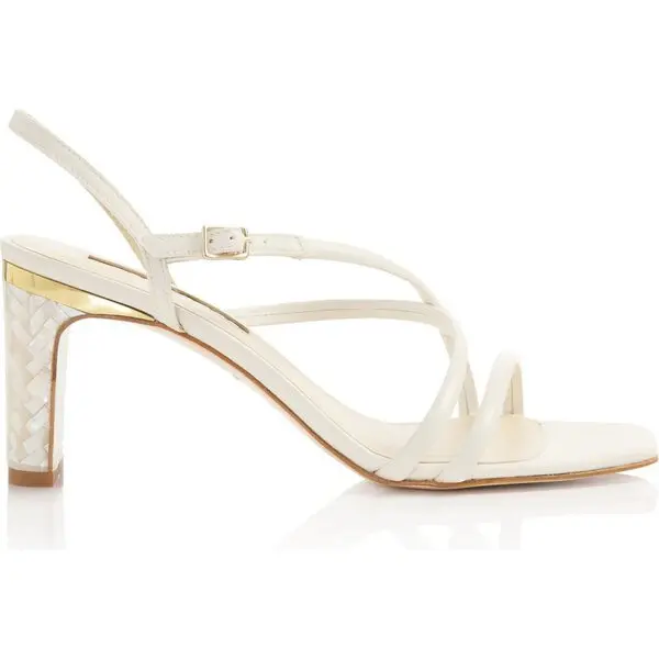 FREYA ROSE Giselle Ankle Strap Pearl Heel Sandal - Ivory