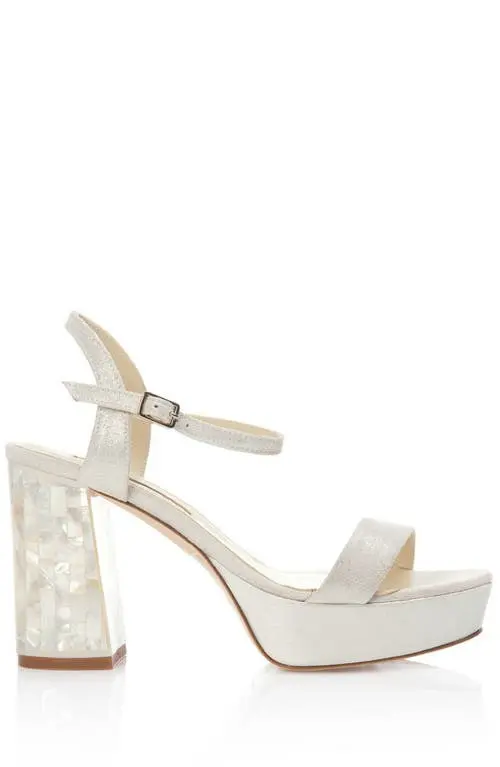 FREYA ROSE Gigi Ankle Strap Pearl Heel Sandal - Ivory