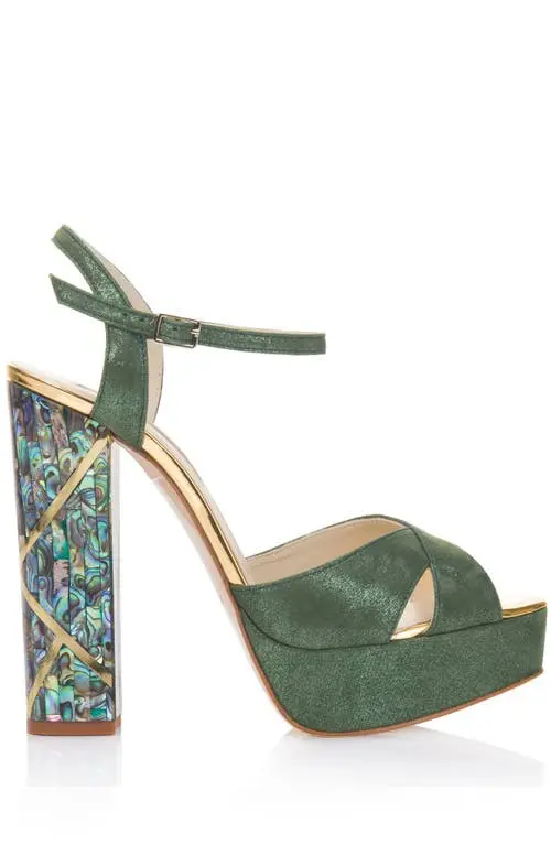 FREYA ROSE Cher Verde Pearl Heel Sandal - Green