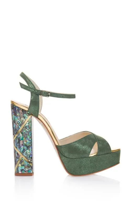 FREYA ROSE Cher Verde Pearl Heel Sandal - Green